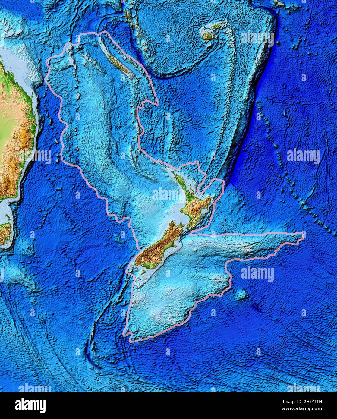 Zealandia map hi-res stock photography and images - Alamy