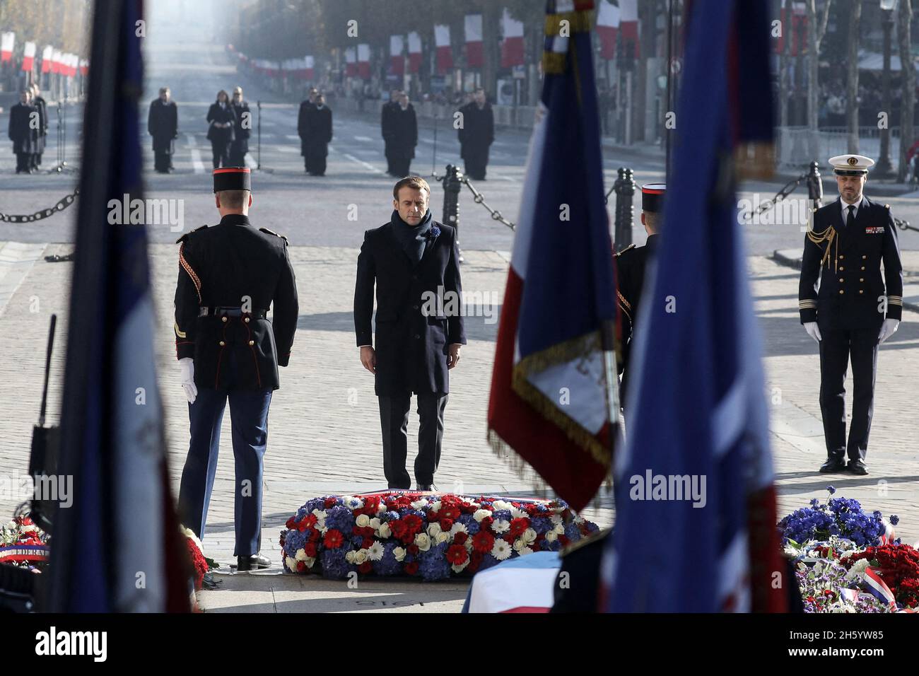Paris, France. 11th Nov, 2021. French President Emmanuel Macron during ...