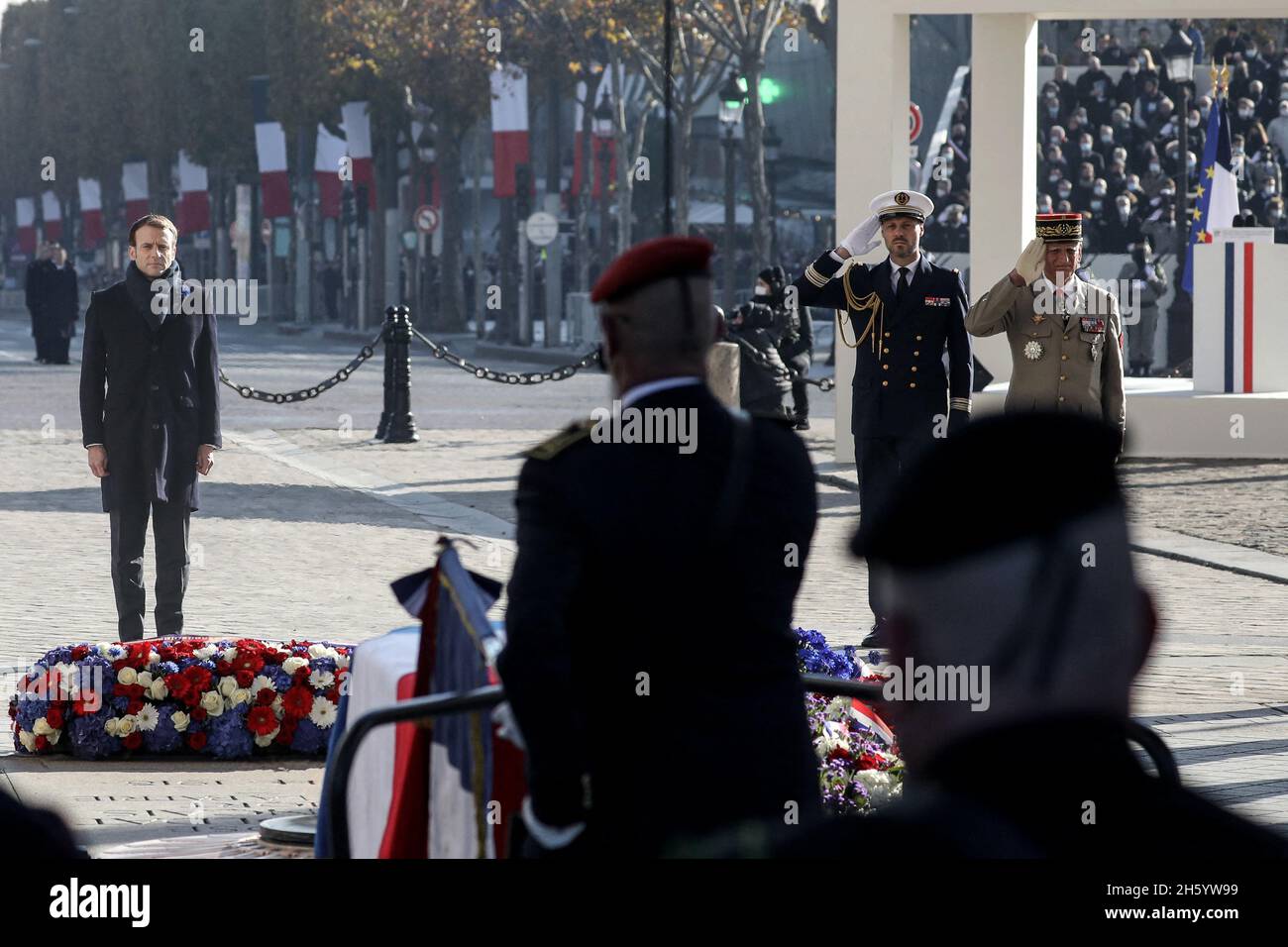 Paris, France. 11th Nov, 2021. French President Emmanuel Macron during ...