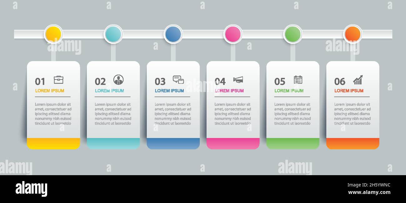 6 data infographics tab paper index template. Vector illustration ...