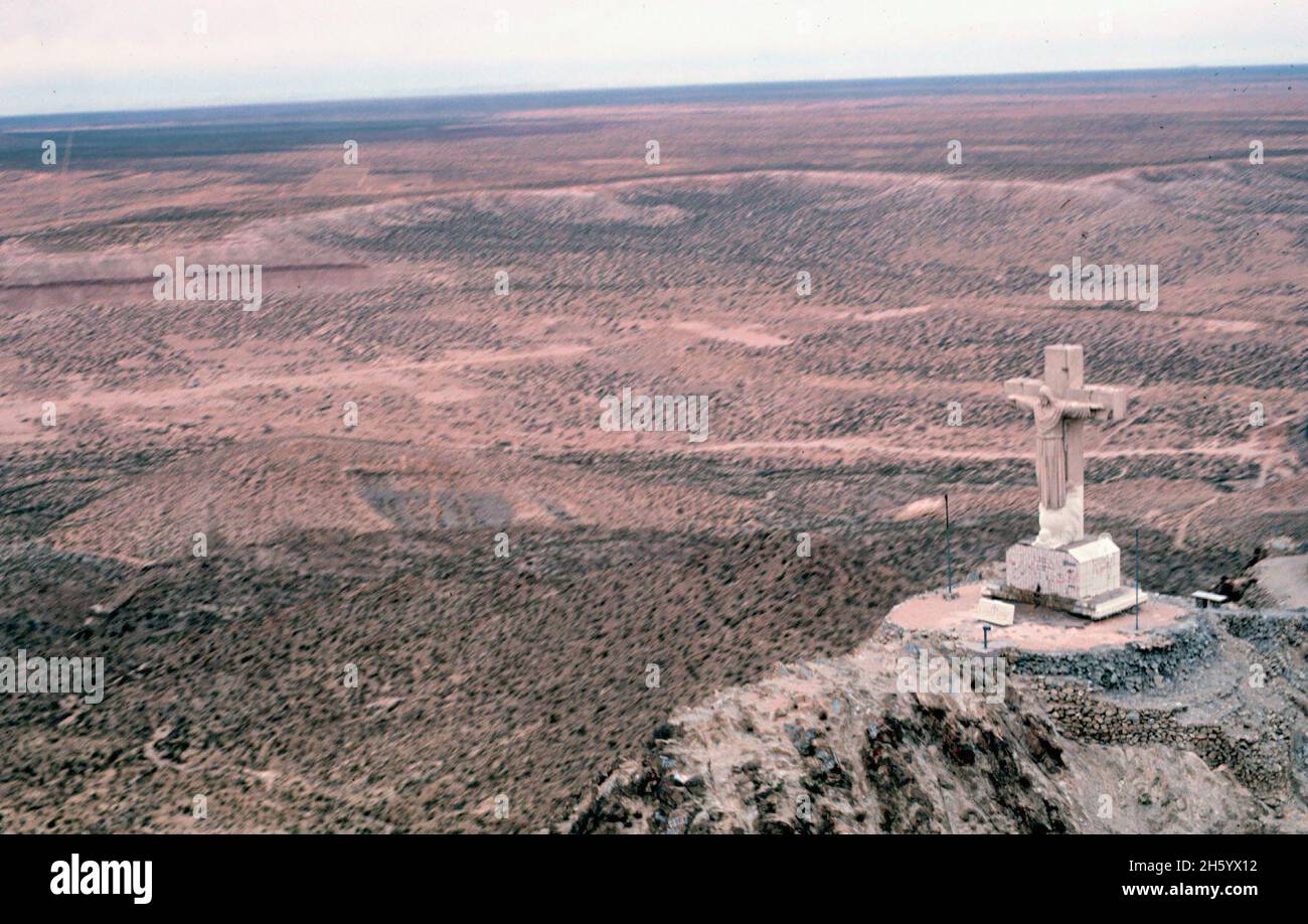 Statue of Christ the King along I-10 at Sunland Park, New Mexico. This ...