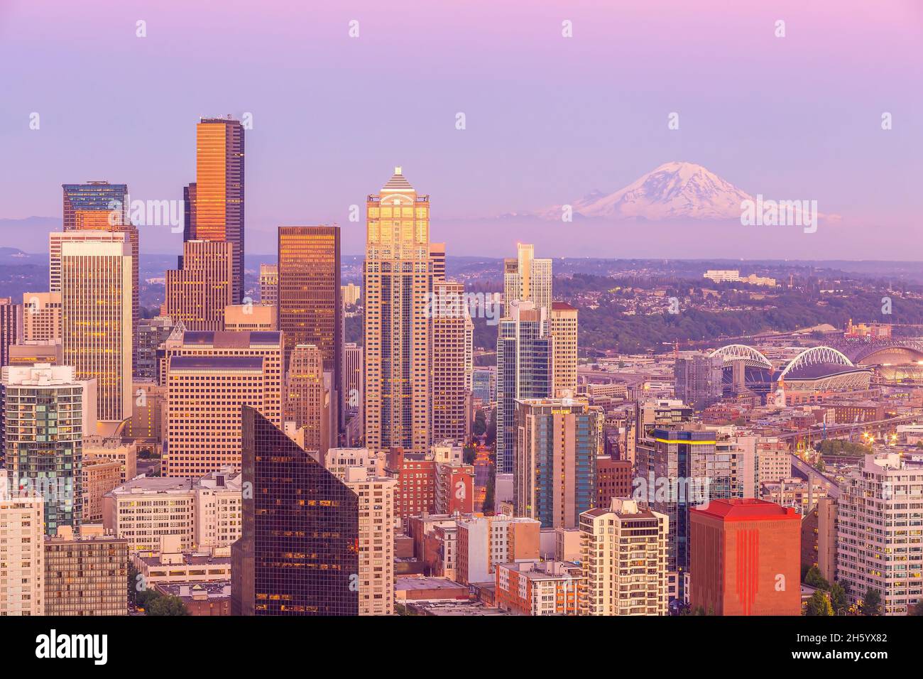 Seattle city downtown skyline cityscape in Washington State, USA Stock ...