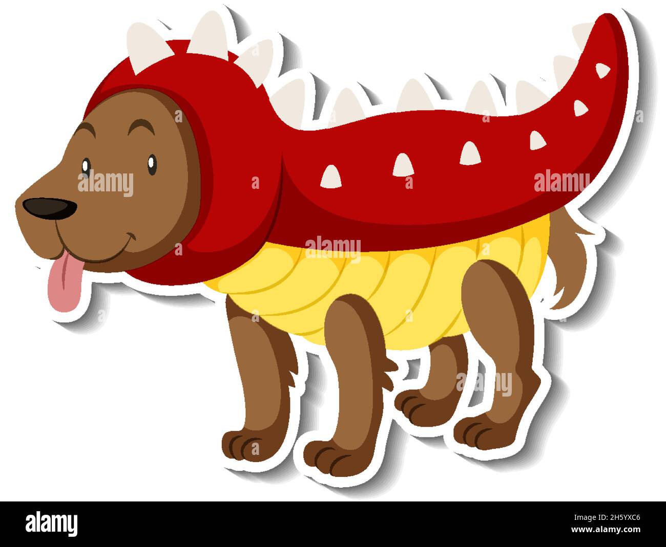 A sticker template of dog cartoon character illustration Stock Vector ...