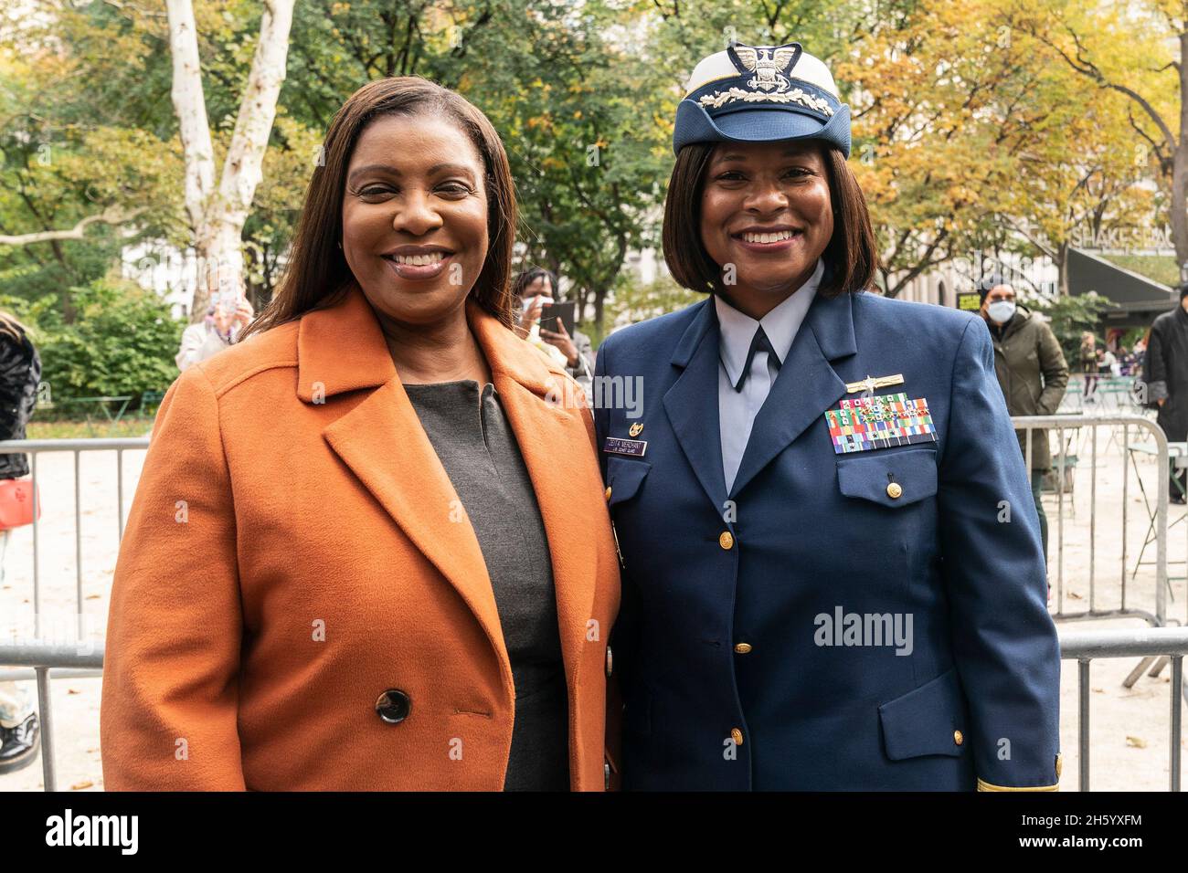 State Attorney General Letitia James and US Coast Guards Captain Zeita ...