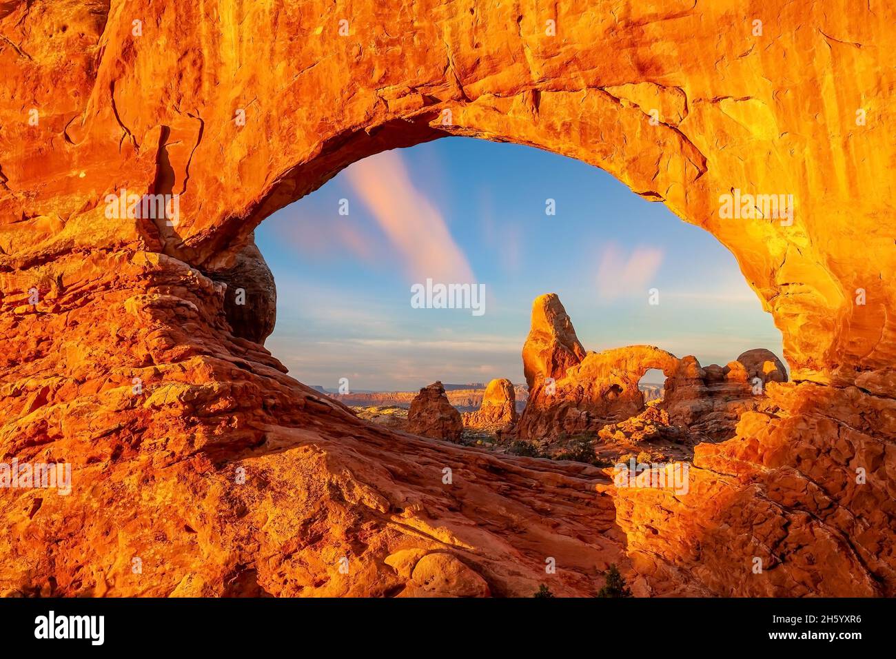 Turret arch through the North Window at Arches National Park in Moab ...