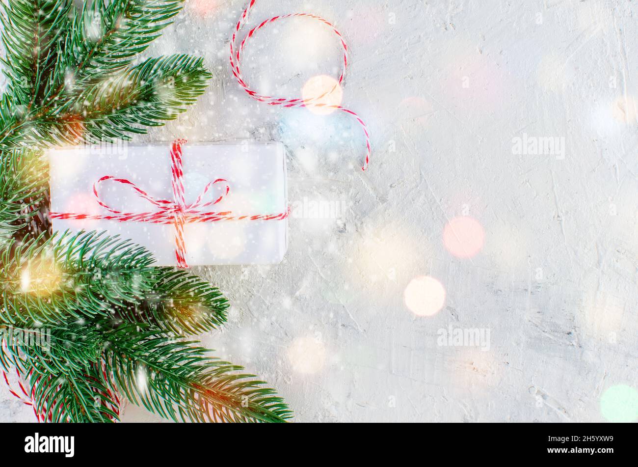 Wrapping presents background. modern christmas gift box in stylish ...