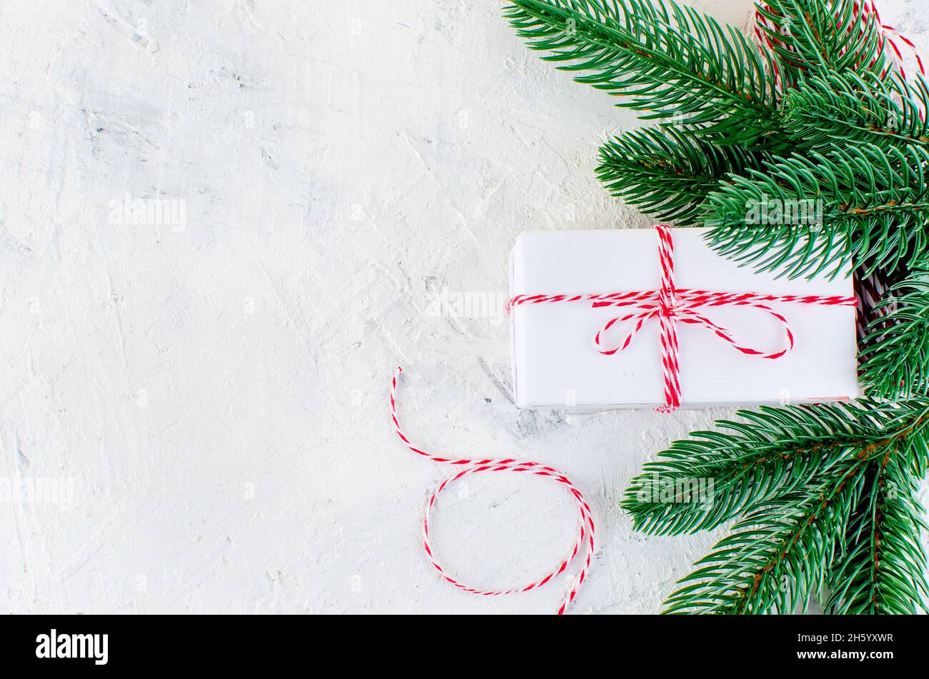 Wrapping presents background. modern christmas gift box in stylish ...