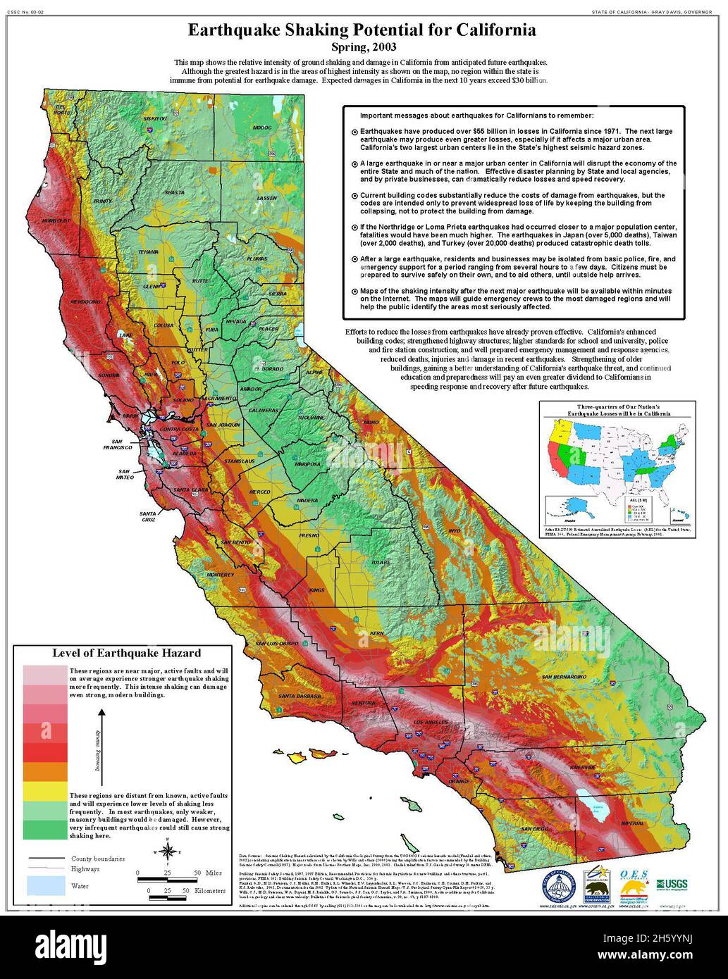California seismic hazard map hi-res stock photography and images - Alamy