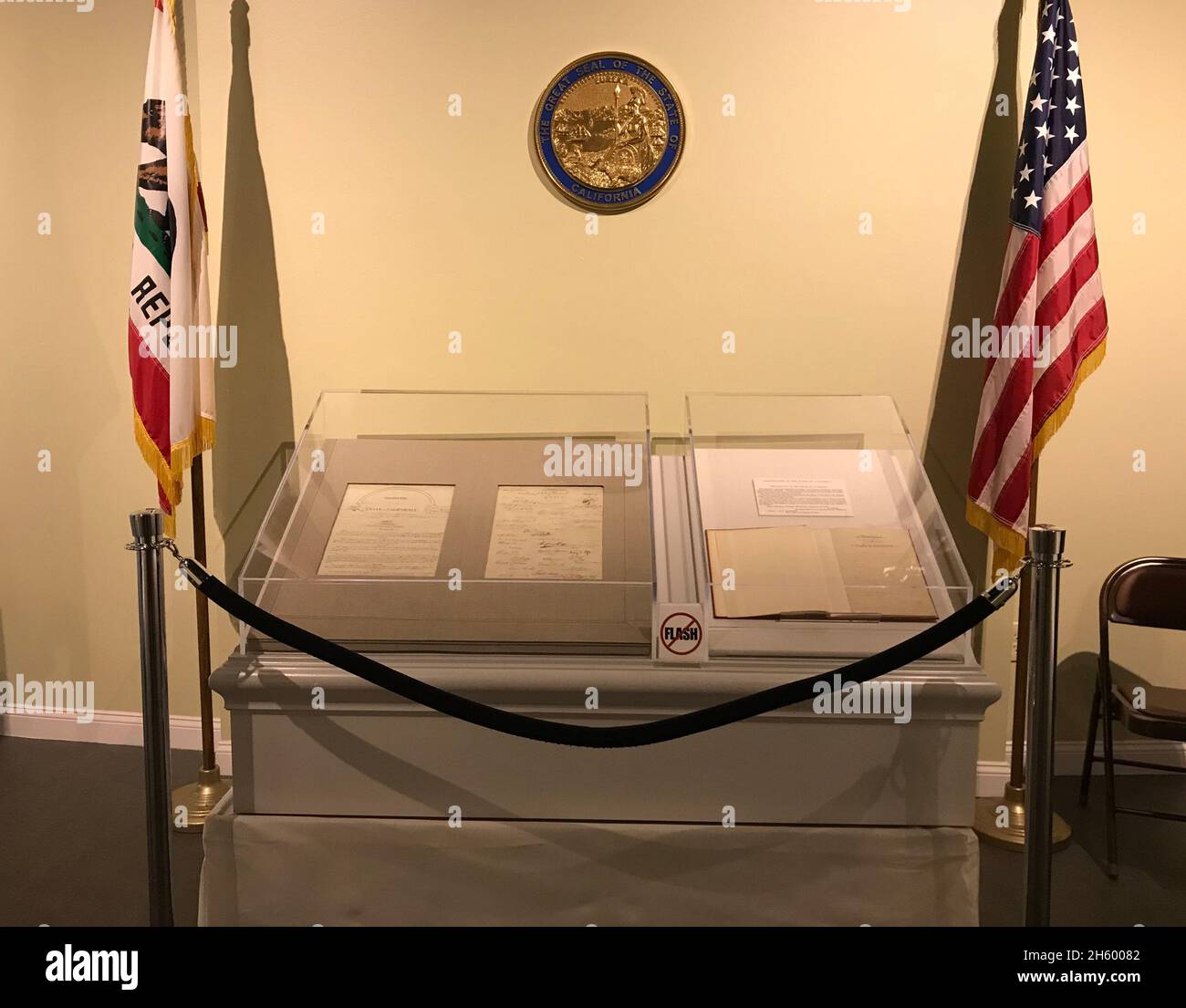Museum display of the California Constitution at the California Museum ...