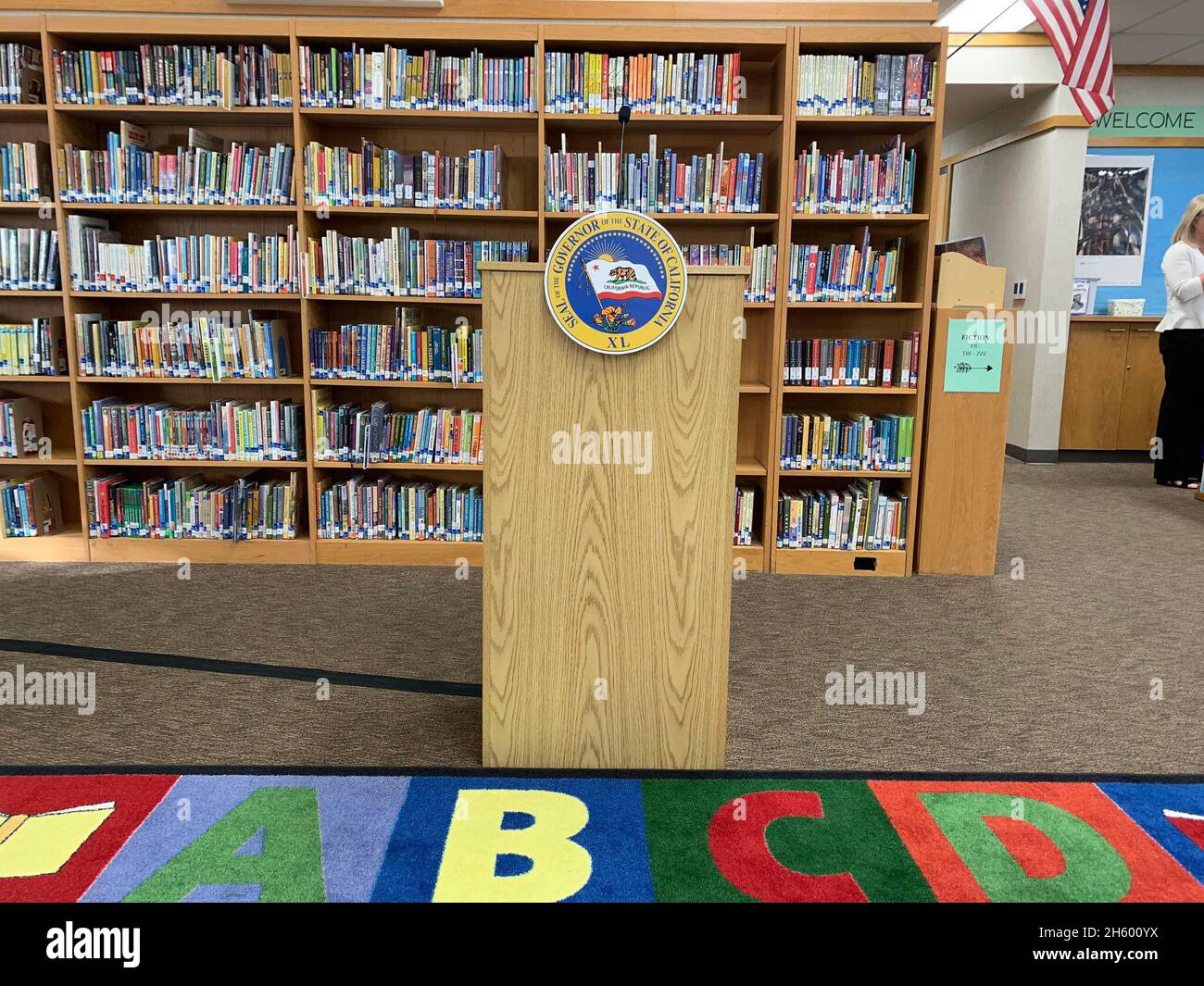 Gavin Newsom visits Blue Oak Elementary, Shingle Springs, California ca ...