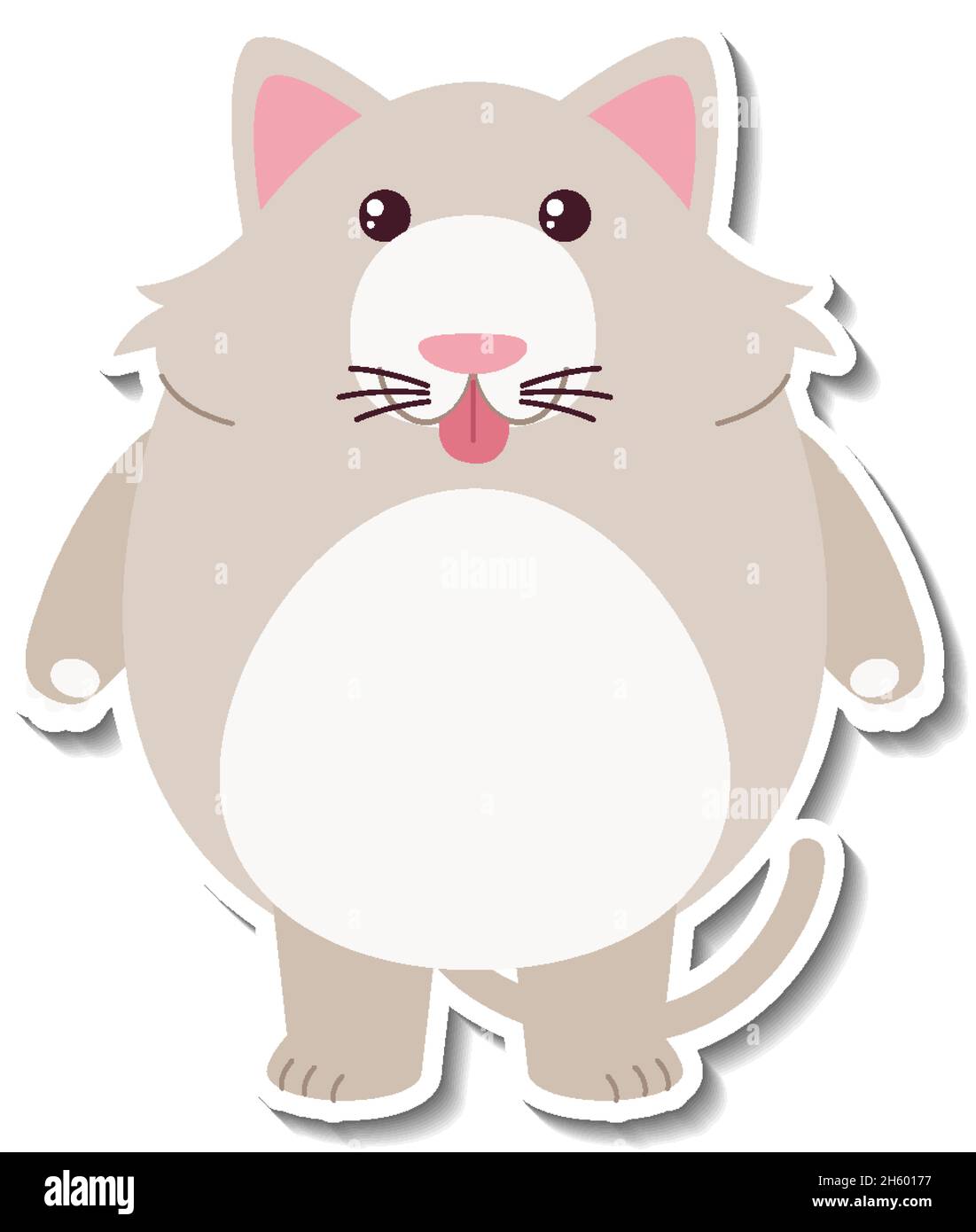 Chubby cat animal cartoon sticker illustration Stock Vector Image & Art ...