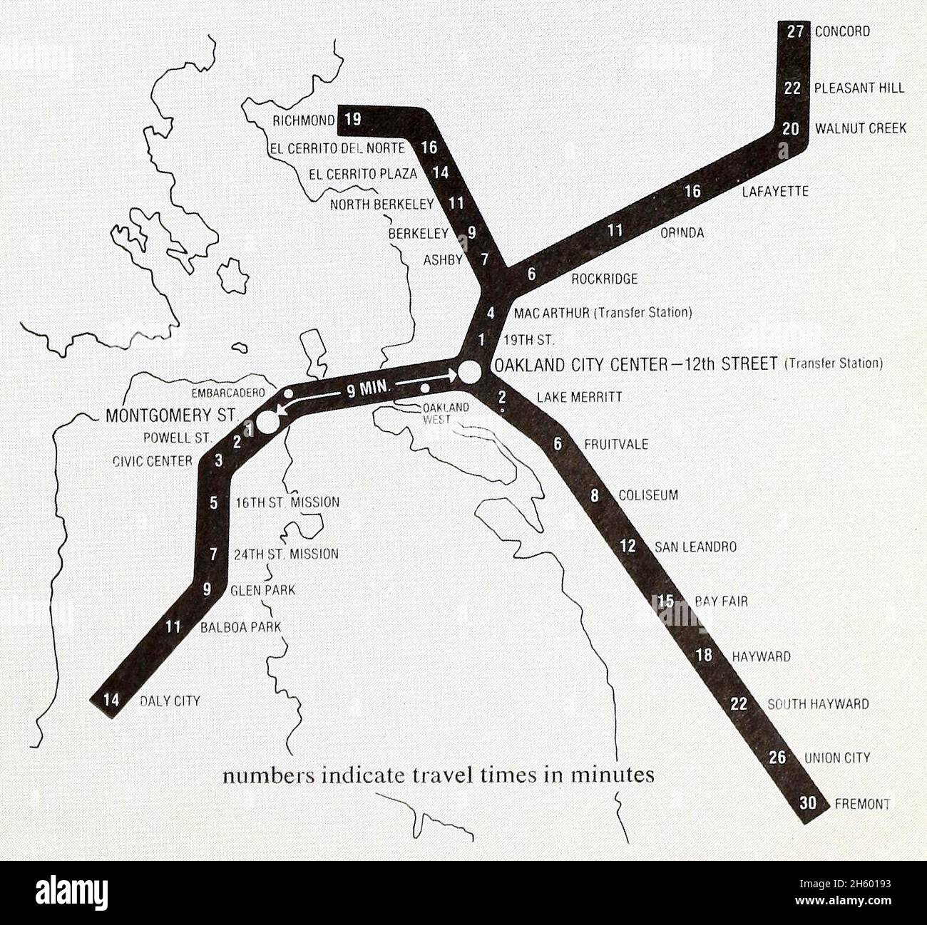 1972 bart map hi-res stock photography and images - Alamy