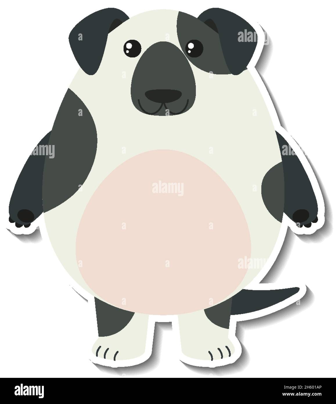 Chubby dog animal cartoon sticker illustration Stock Vector Image & Art ...