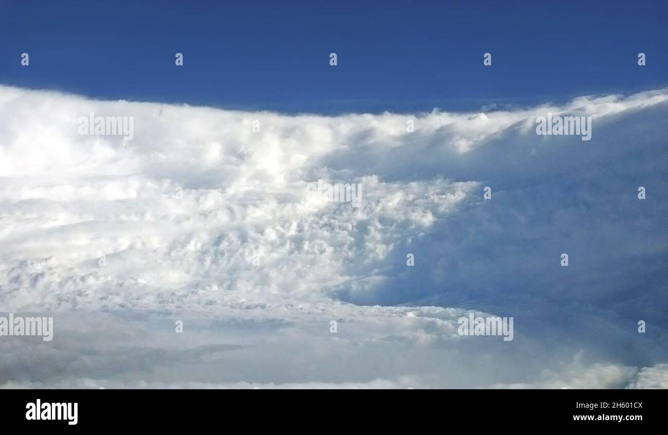 View of the eyewall of Hurricane Katrina taken on Aug. 28, 2005, as ...