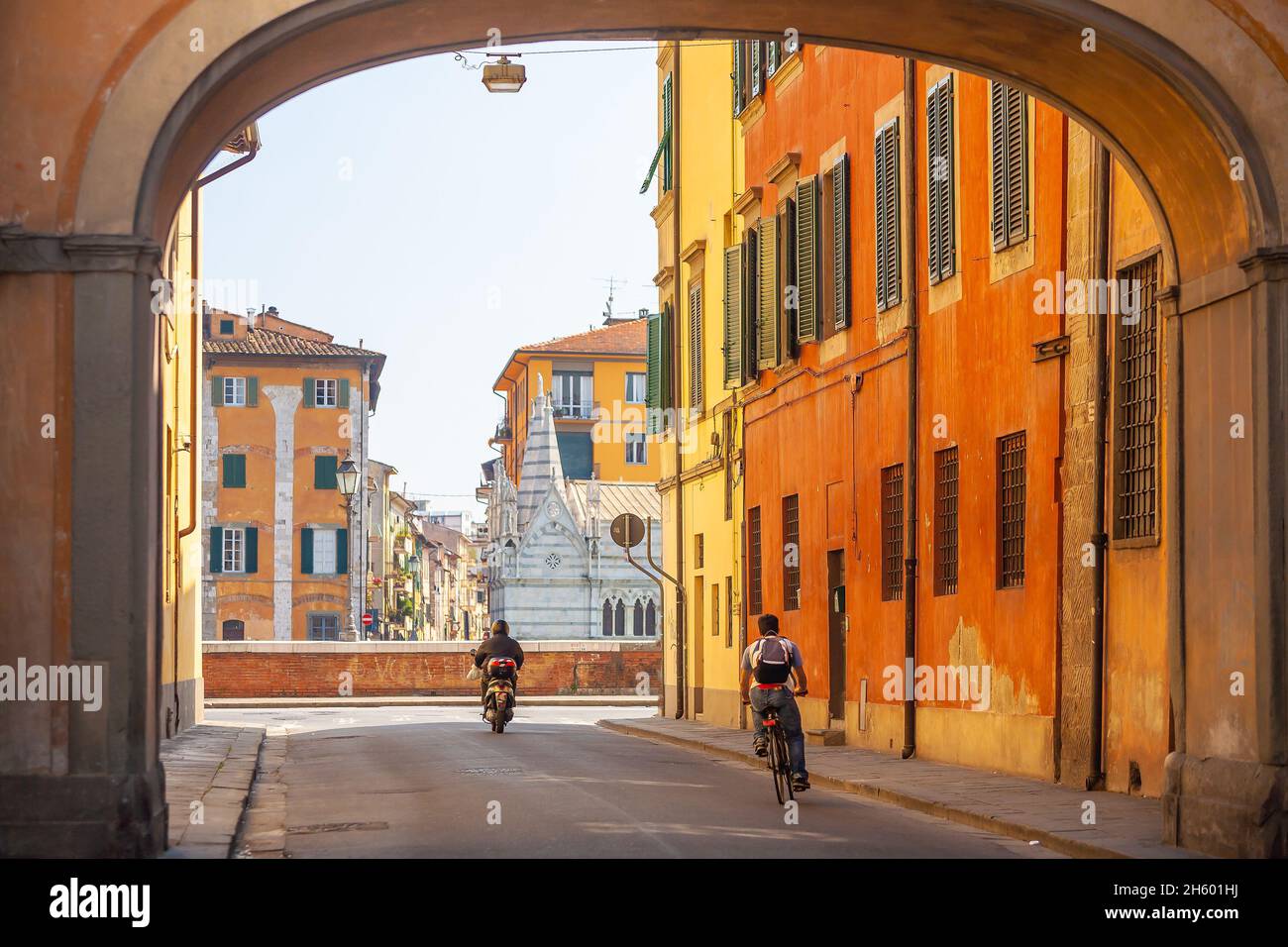 Pisa city downtown skyline cityscape of Italy. Famous travel attraction ...