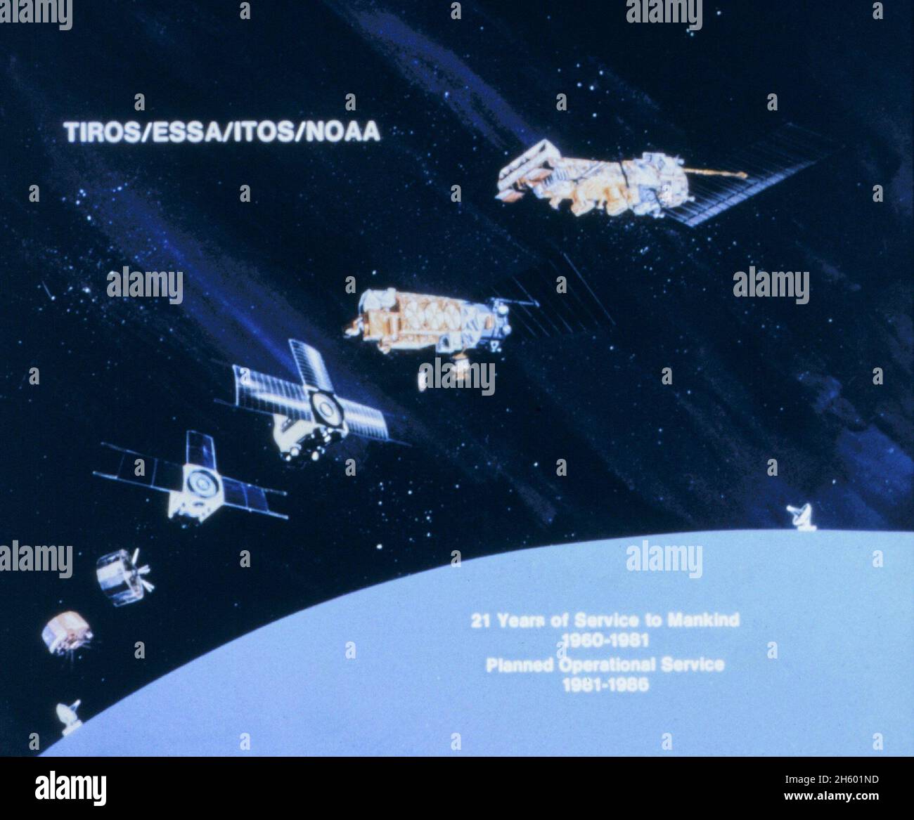 Diagram showing progression of meteorological satellites from TIROS I ...