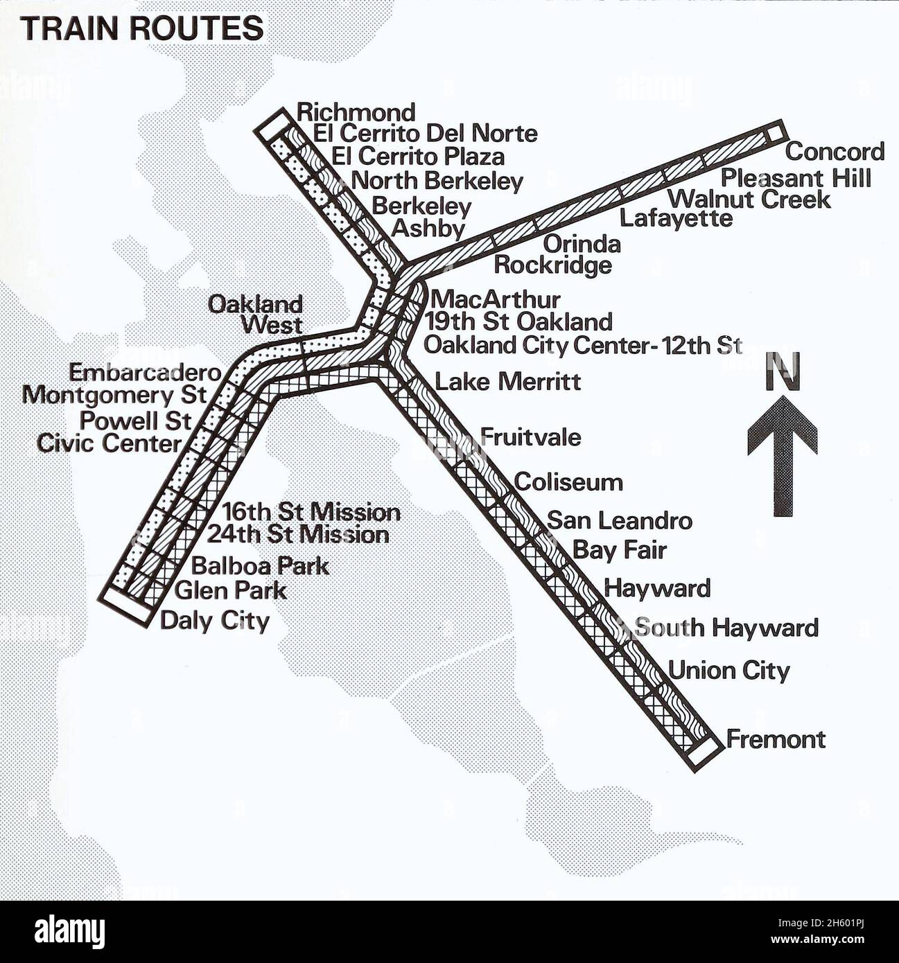 1971 bart map hi-res stock photography and images - Alamy