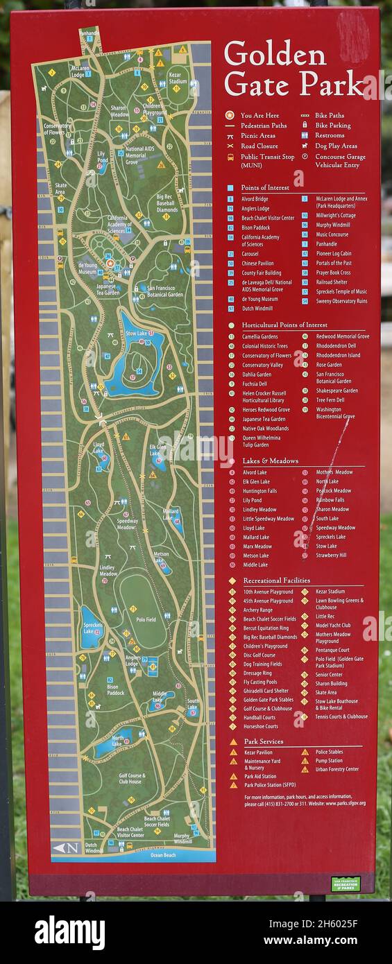 2016 golden gate park map hi-res stock photography and images - Alamy