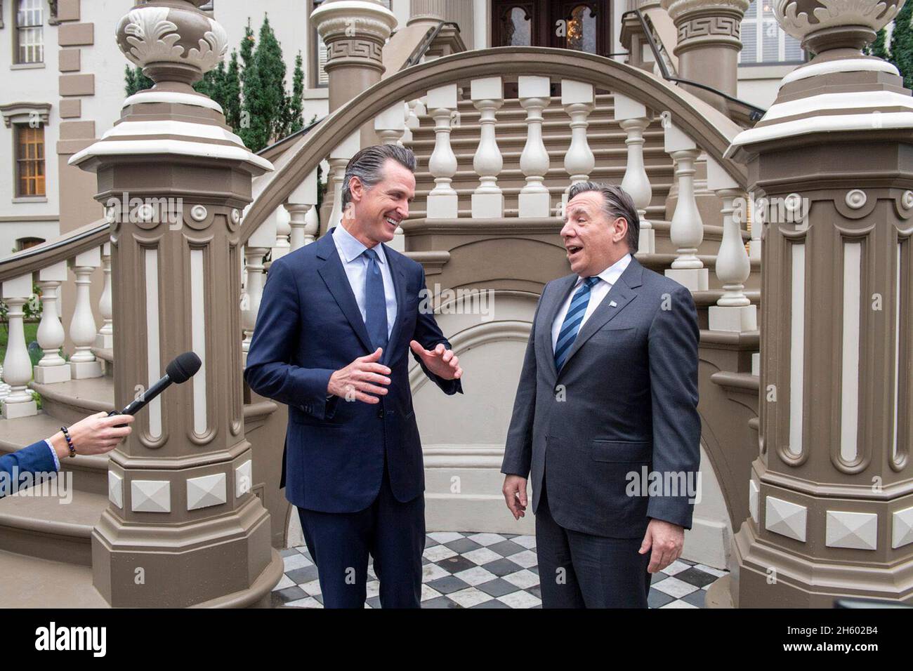 Governor Gavin Newsom welcomed Francois Legault in Sacramento. They ...