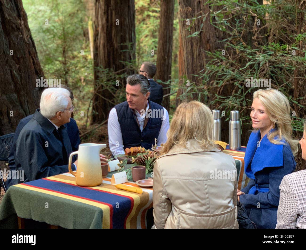 Laura Mattarella, Sergio Mattarella, Gavin Newsom and Jennifer Siebel ...