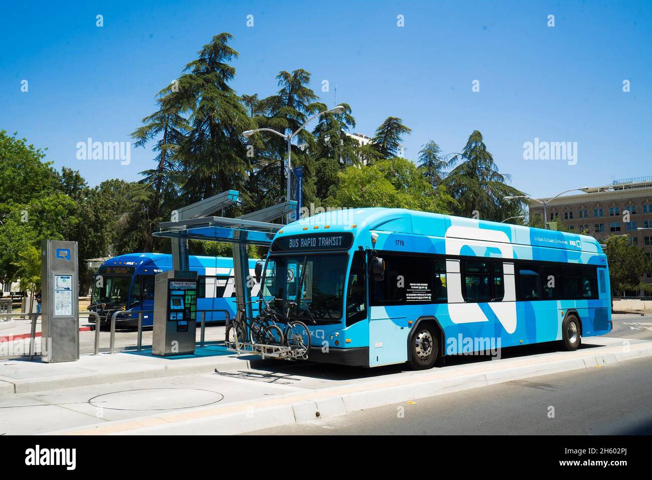 A Q BRT transit bus of Fresno Area Express. ca. 20 June 2018 Stock ...