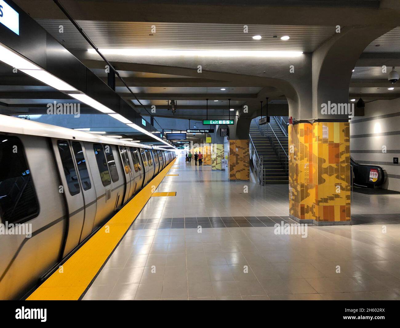 A BART train at platform 2 at Milpitas station on opening day ca. 13 ...