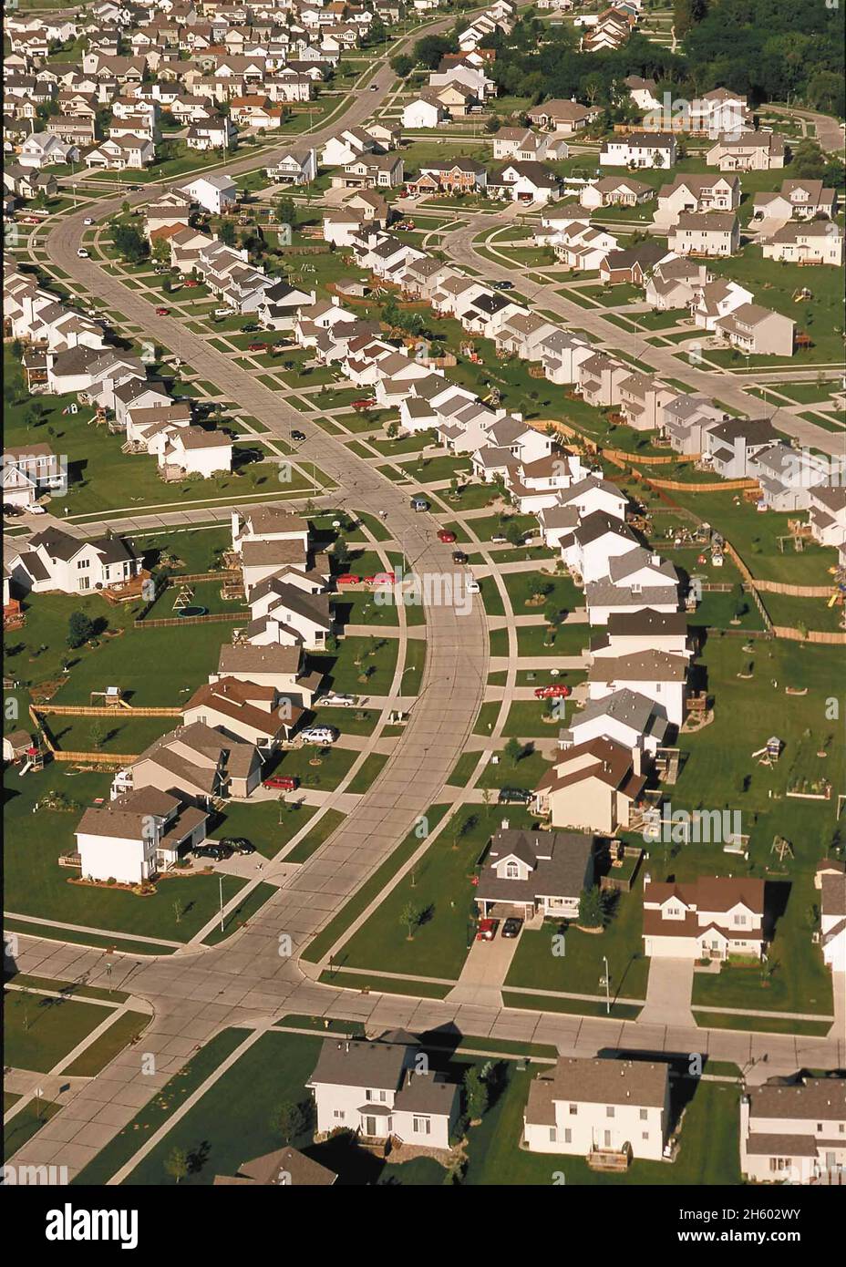 Aerial view of a suburban subdivision ca. 2011 or earlier Stock Photo ...
