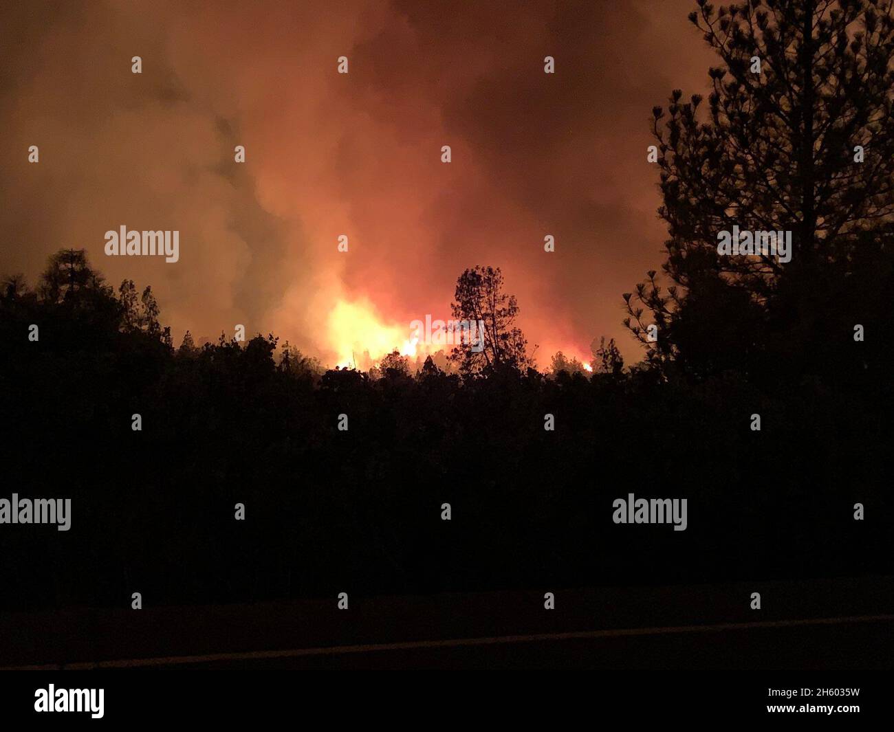 Bear Fire fire activity on Highway 162 near the Bidwell Bar Bridge ca ...