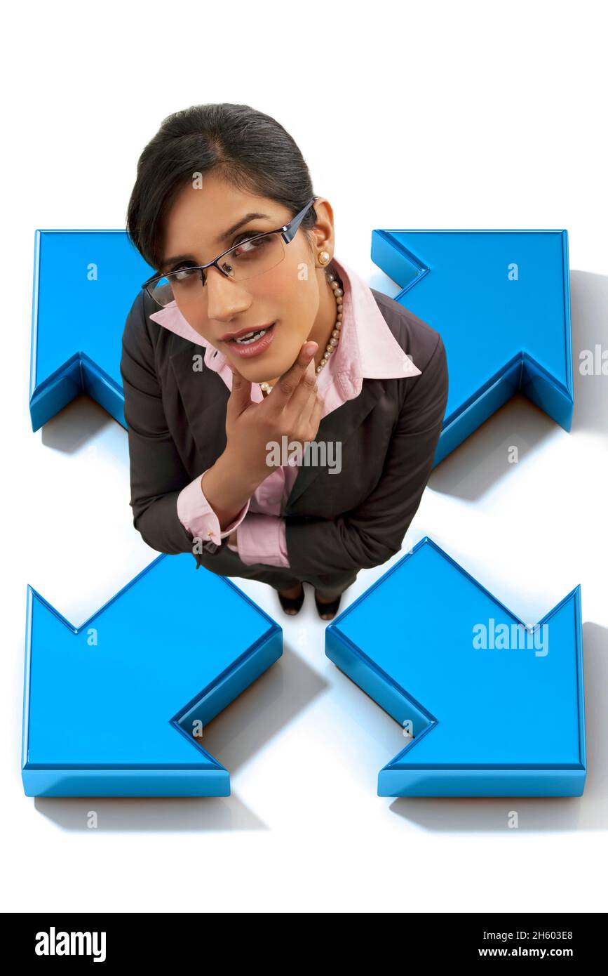 Office employee thinking on career Cut Out Stock Images & Pictures - Alamy