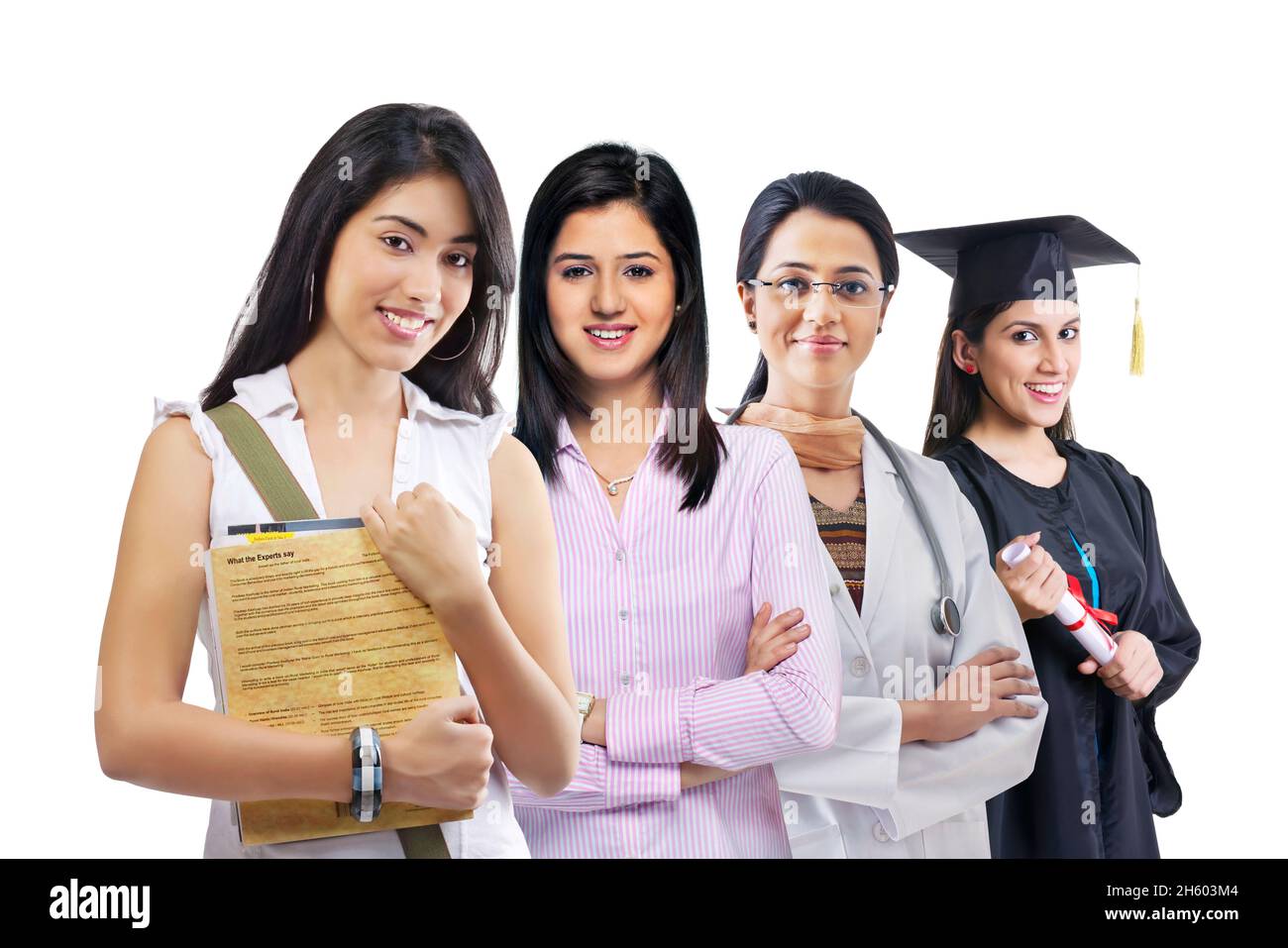 Women belonging to different professions standing together Stock Photo ...