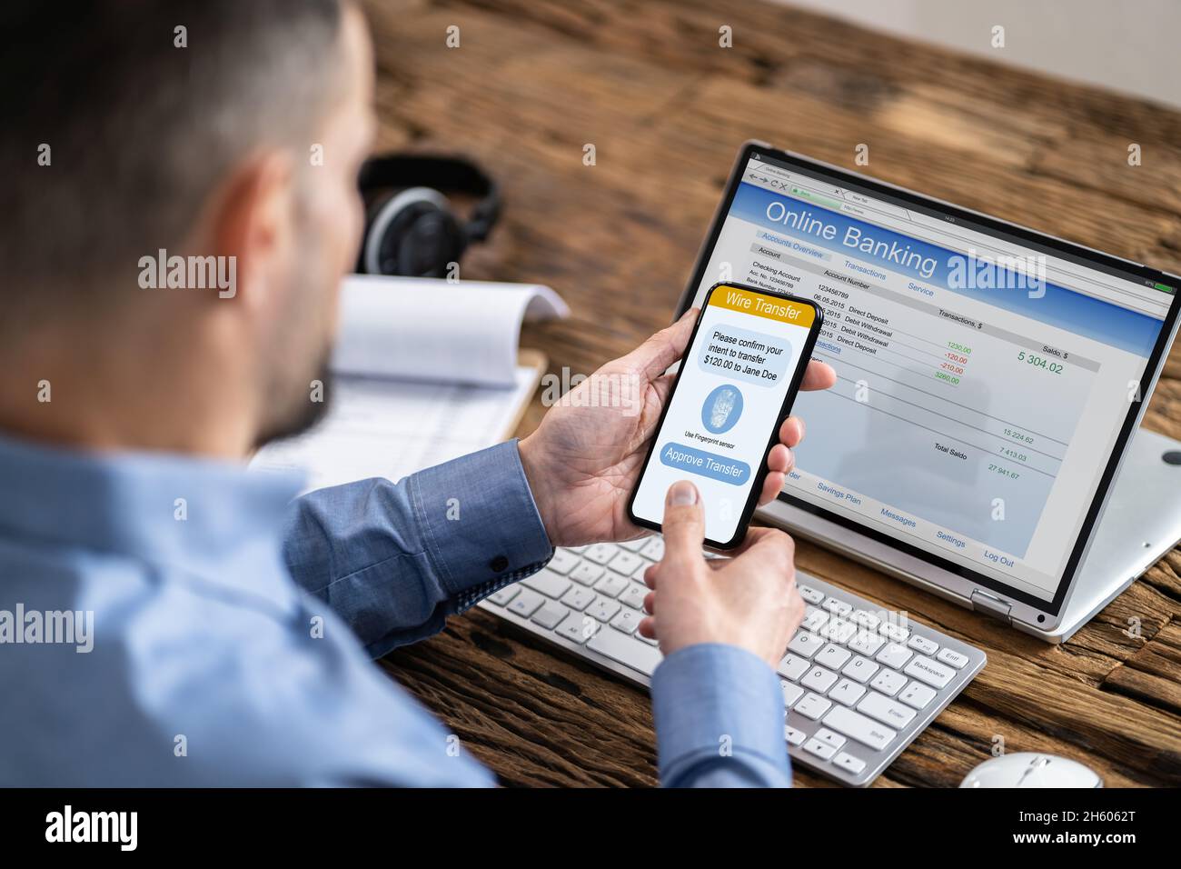 Online Bank Ecommerce Money Transfer 2 Factor Authentication Stock ...