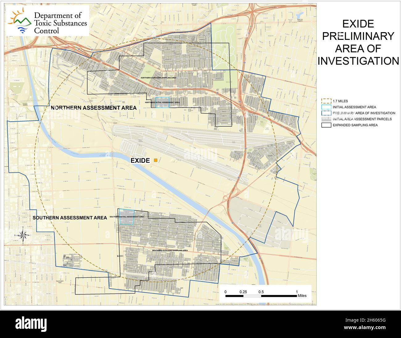 Exide preliminary area of investigation map hi-res stock photography ...