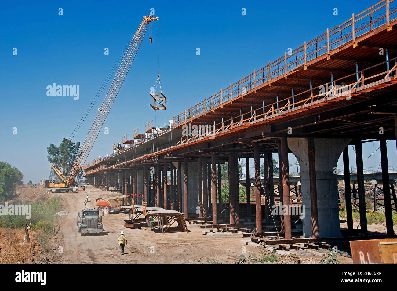 Construction of the Fresno River Viaduct in September 2016. The bridge ...