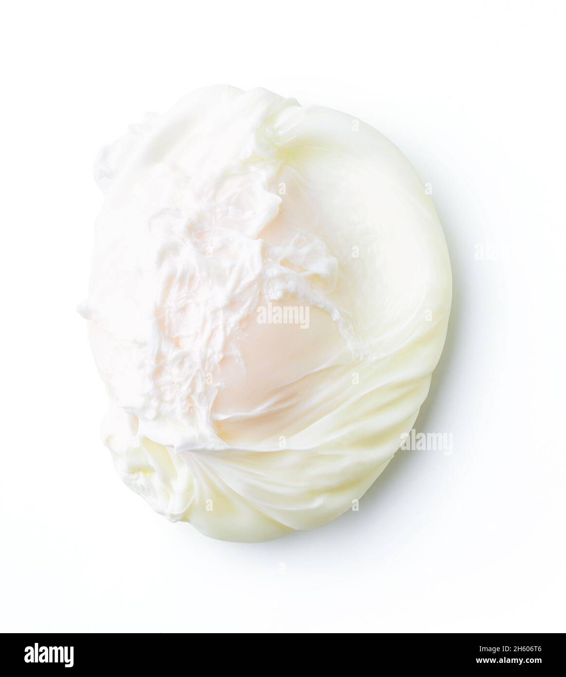 Poached egg isolated on white background, top view Stock Photo - Alamy
