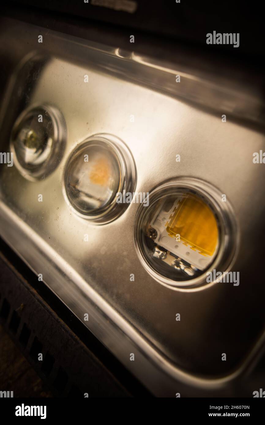 Close up image of some large LED (Light Emitting Diode) lights Stock ...