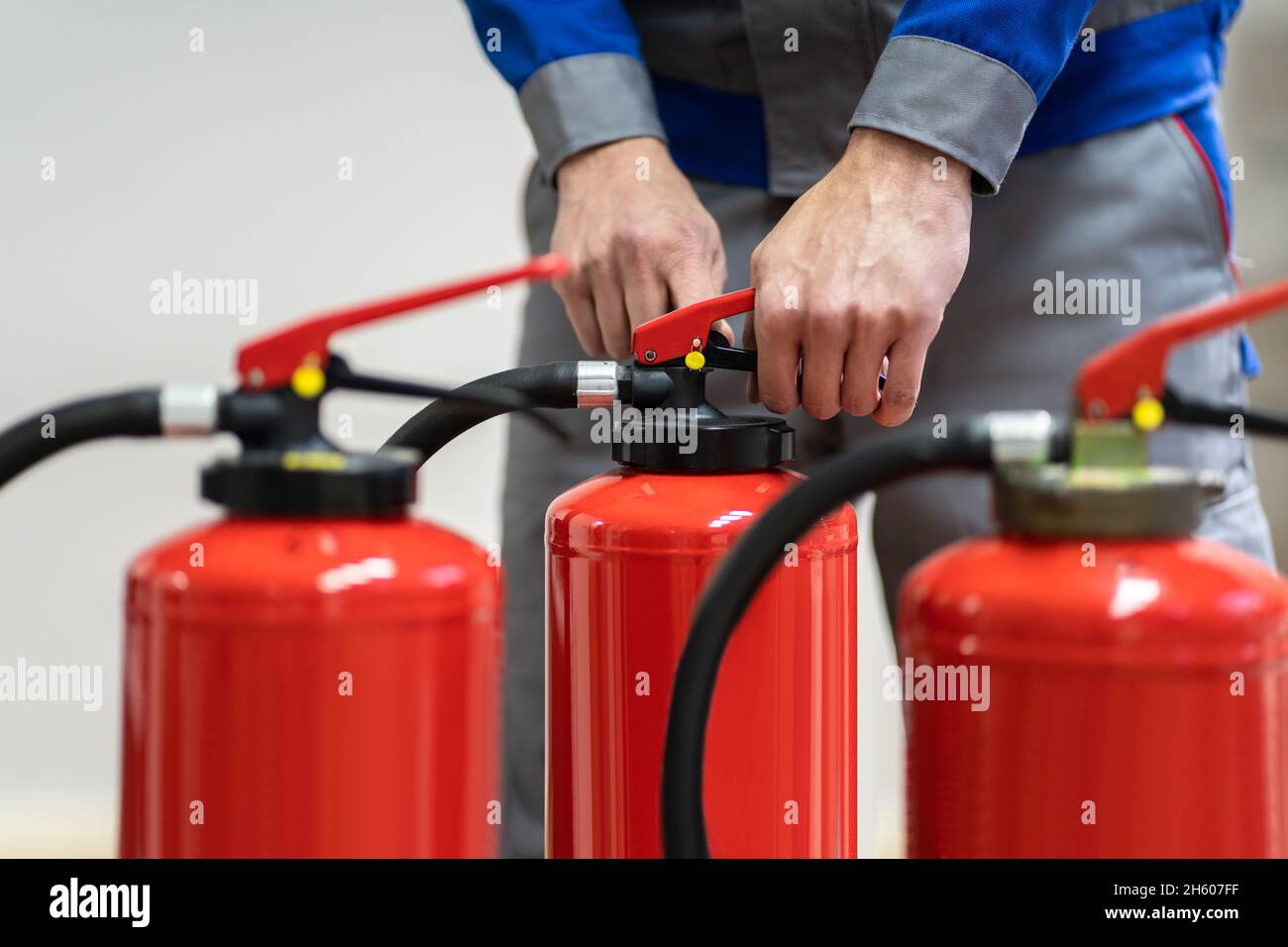Fire Extinguisher Safety Prevention Check. Emergency Equipment ...