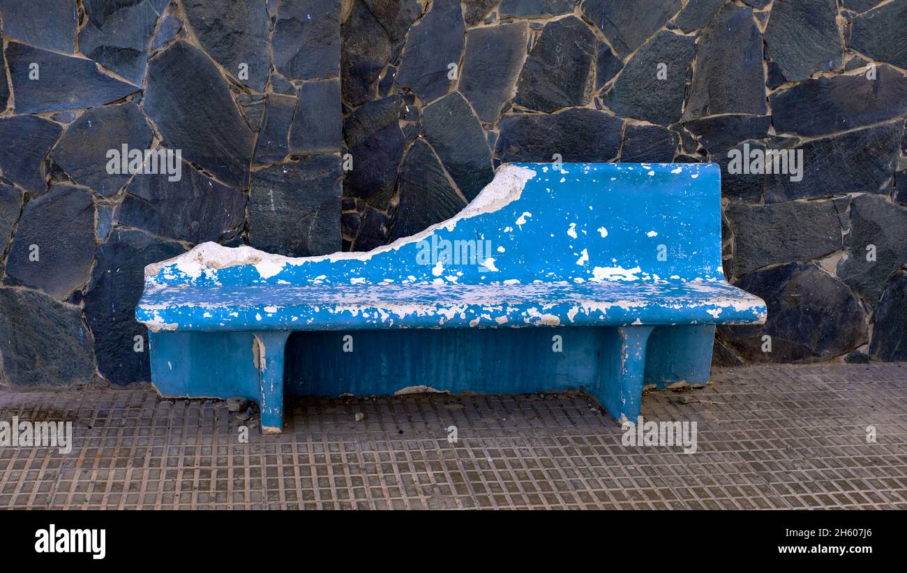 Broken blue chair seat hi-res stock photography and images - Alamy