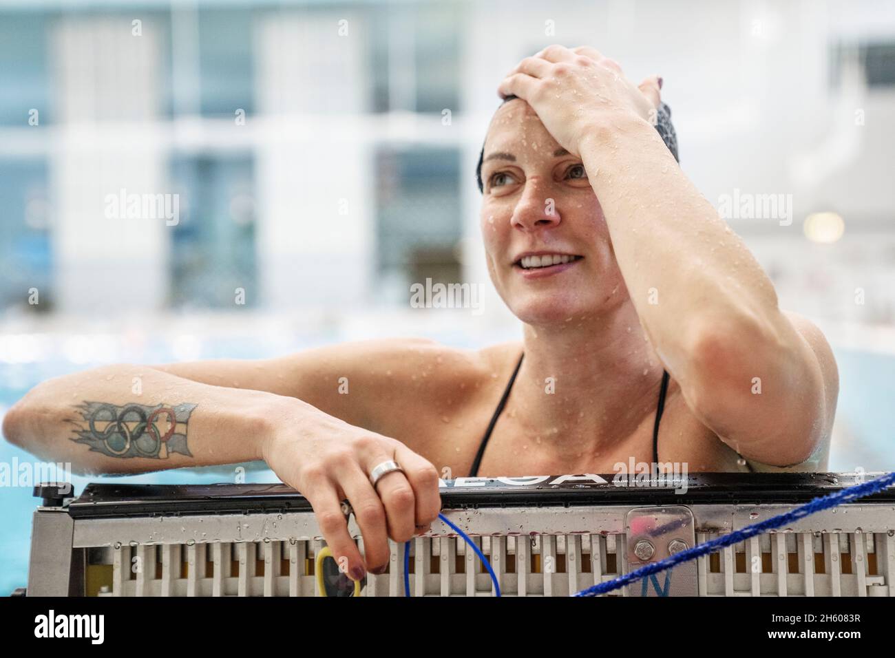Swedish Olympic gold medalist swimmer Sarah Sjostrom training at ...