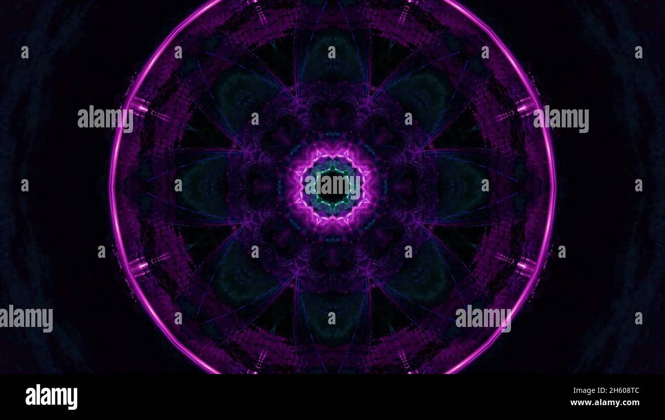 3d illustration of 4K UHD round shaped neon tunnel Stock Photo - Alamy