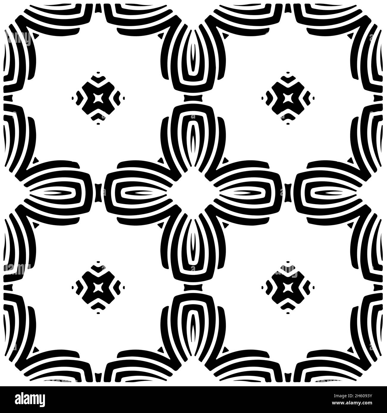 Vector Geometric Seamless Patternmodern Geometric Background With Abstract Shapesmonochromatic