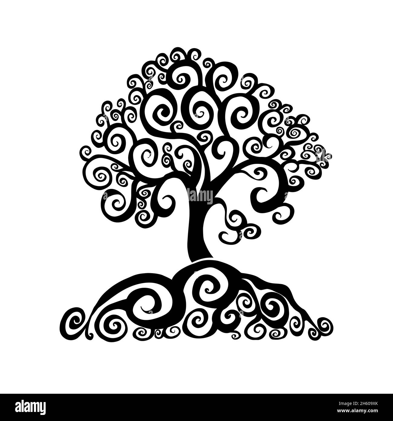 Graphic abstract monochrome tree Vector illustration Stock Vector Image ...