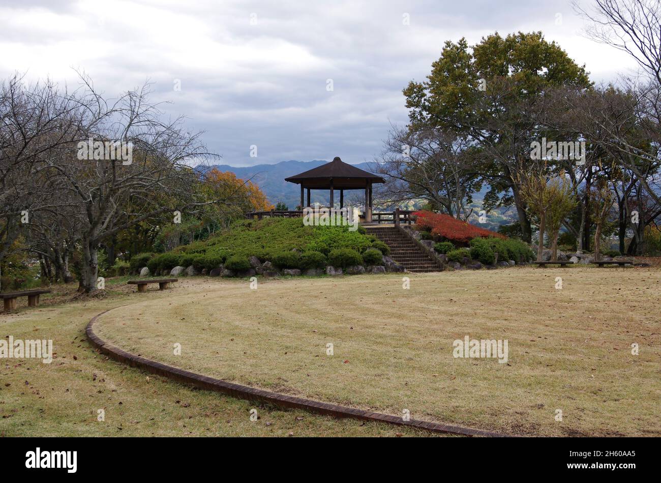 iida, nagano, japan 2021-12-11 , matsuo castle ruins in Iida. City ...