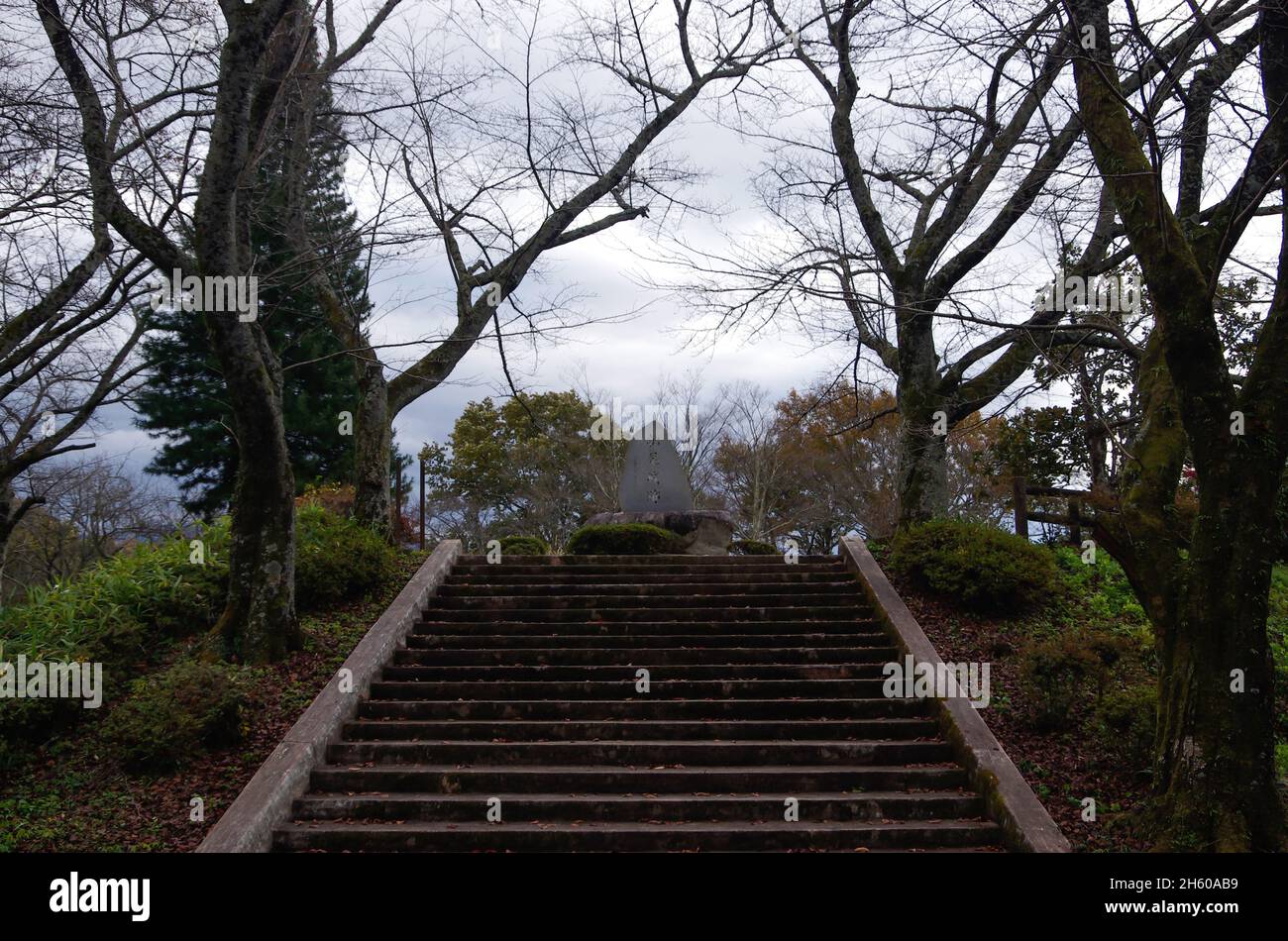 iida, nagano, japan 2021-12-11 , matsuo castle ruins in Iida. City ...