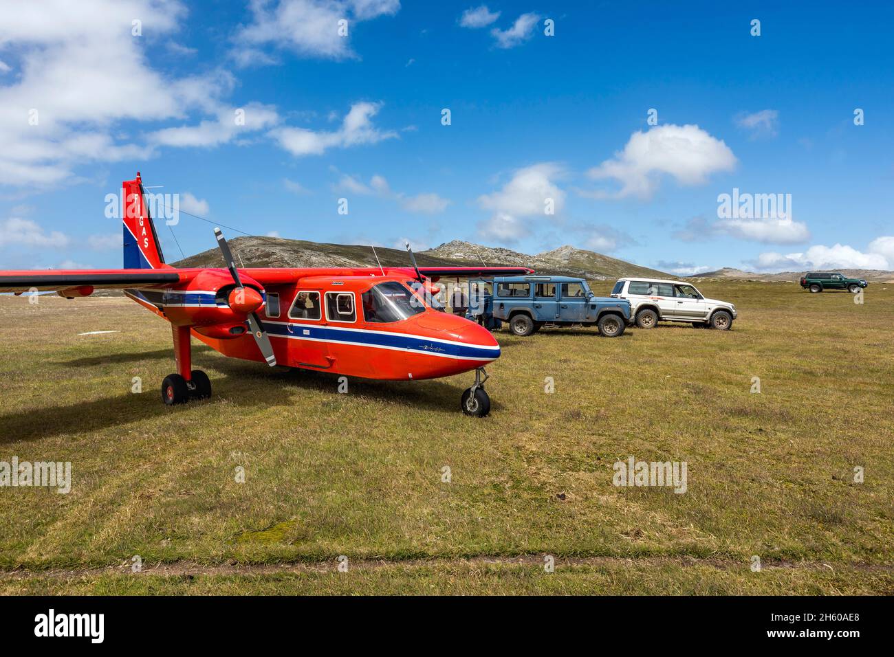 FIGAS Plane; Carcass Island; Falklands Stock Photo - Alamy