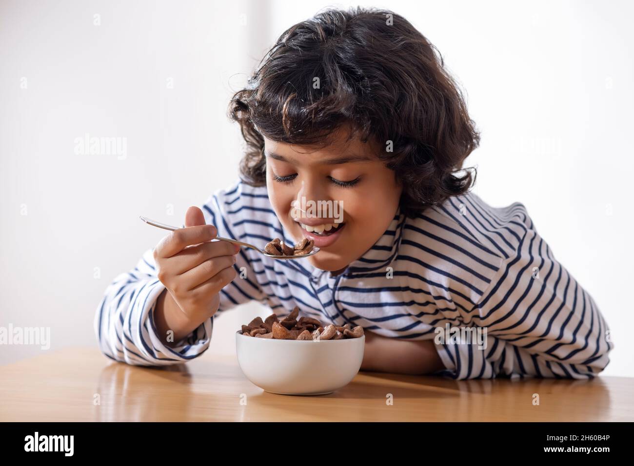 Indian Child Eating Breakfast