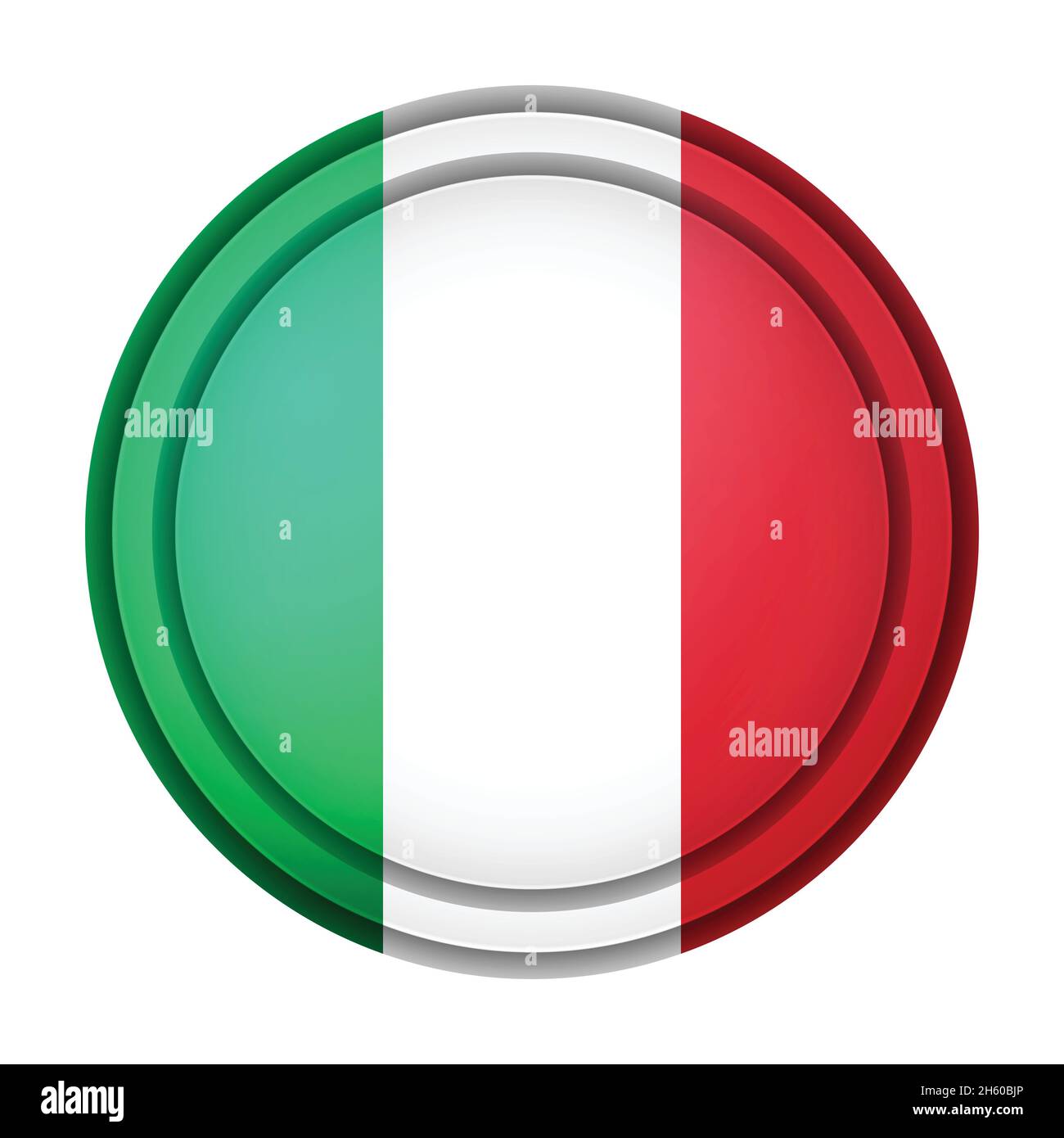 Glass light ball with flag of Italy. Round sphere, template icon ...