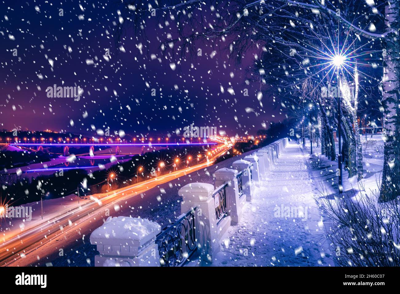 Winter City Night Wallpaper Hd