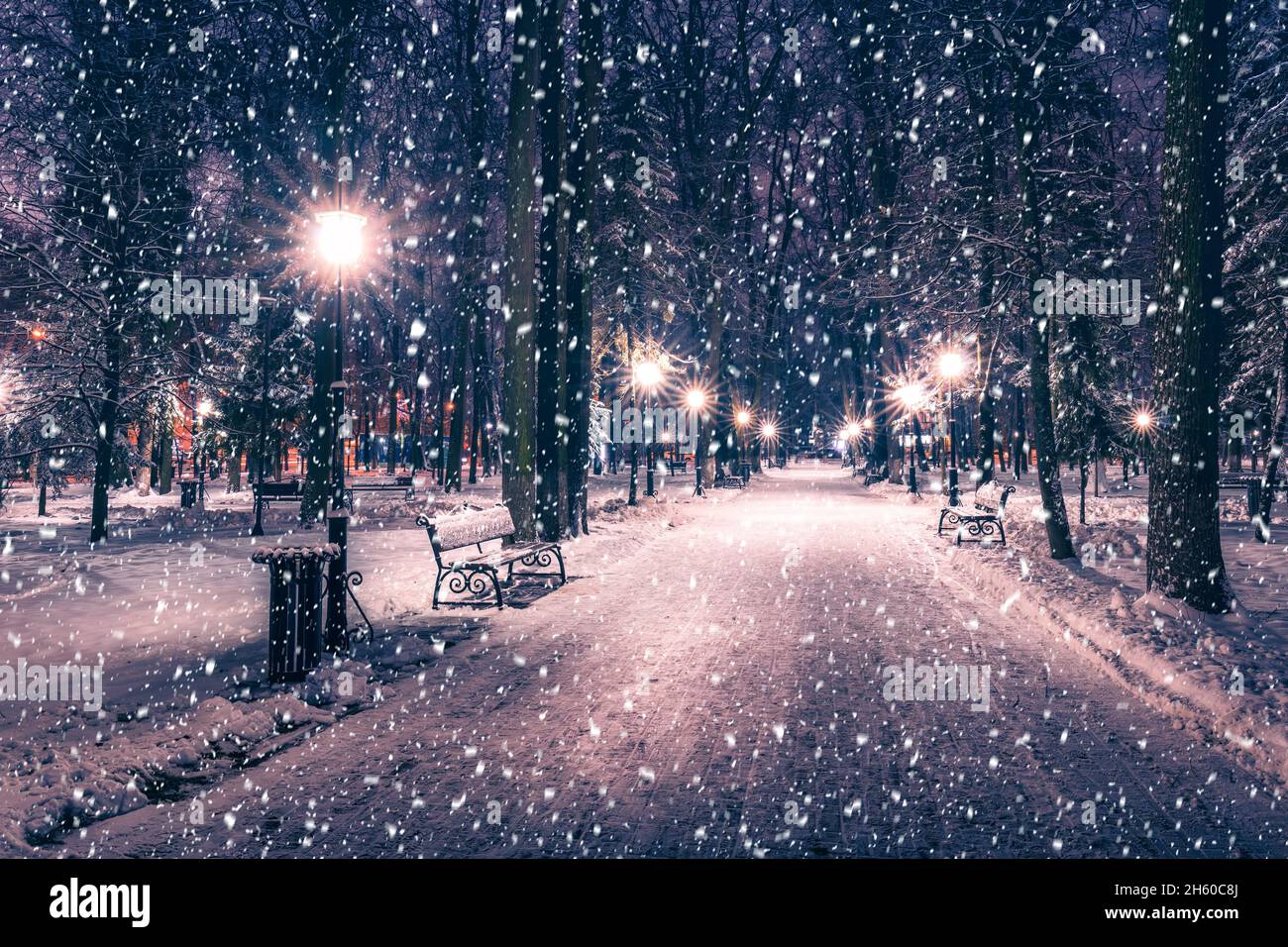 Photographing Snow Falling At Night