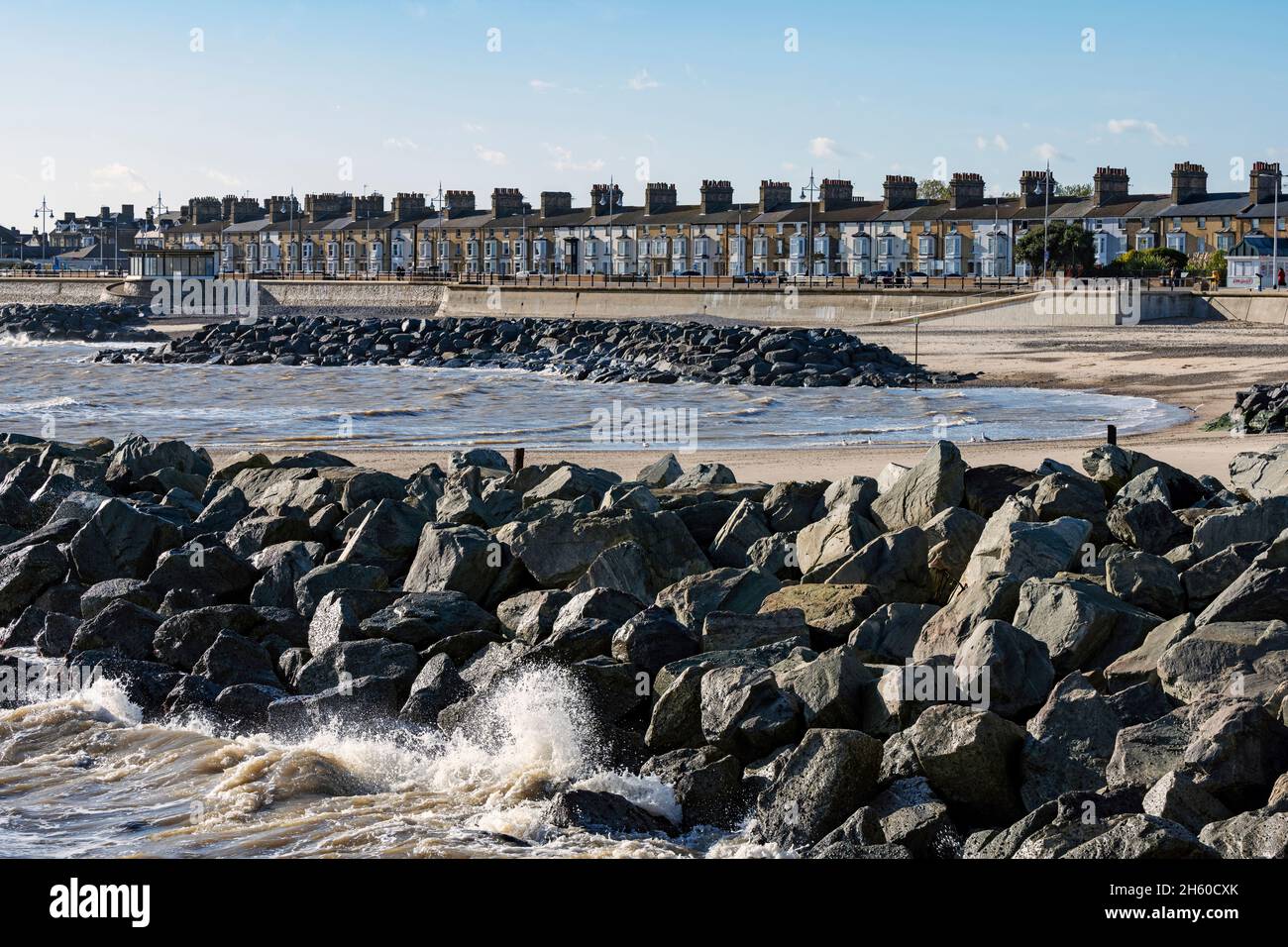 Rock armour coastal defences Lowestoft Suffolk England Stock Photo - Alamy