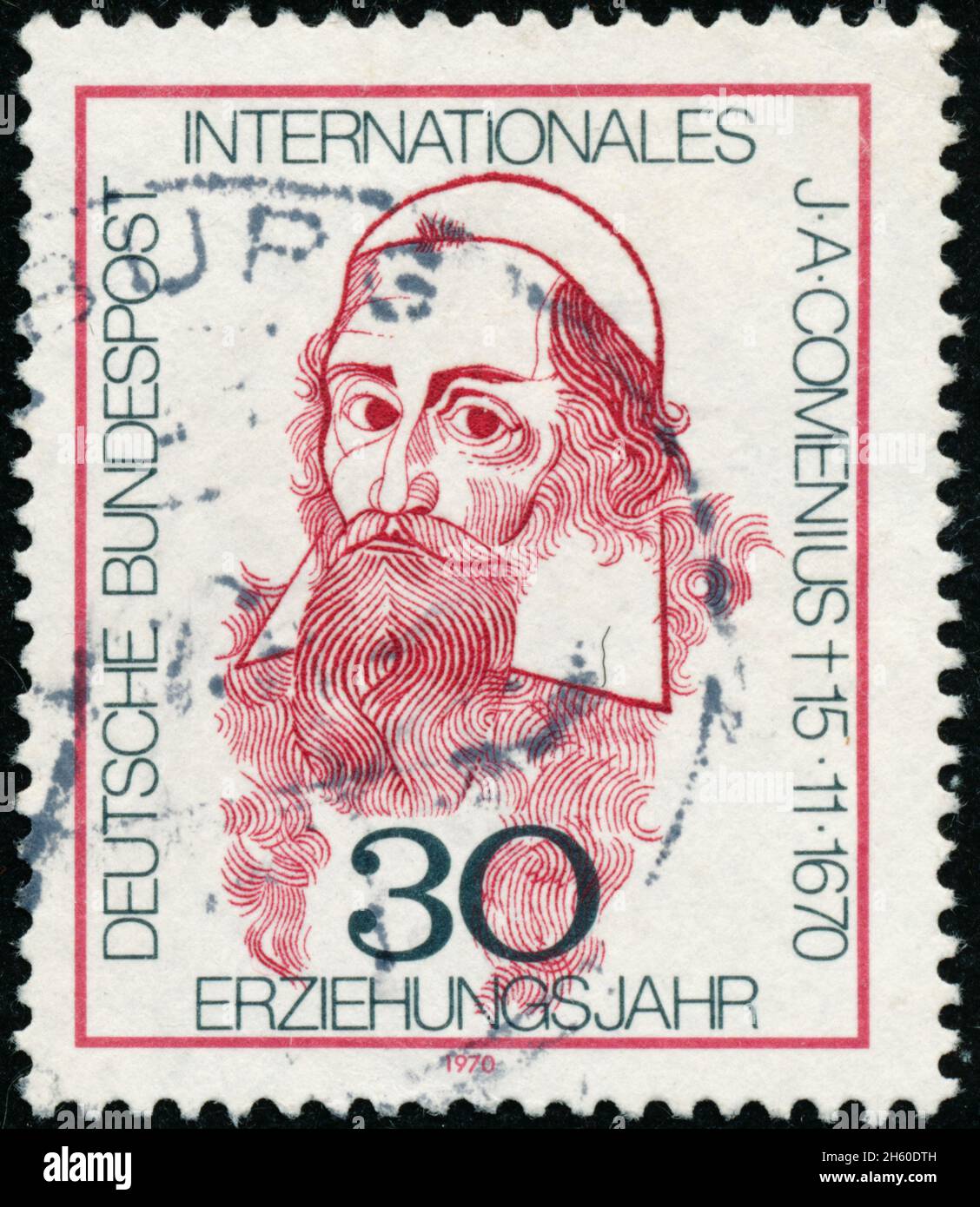 POLTAVA, UKRAINE -November 12 , 2021. Vintage stamp printed in Germany ...